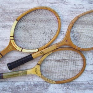 Wood Tennis Racquets Wilson Bobby Riggs Jack Kramer Bjorn Borg Bancroft ...