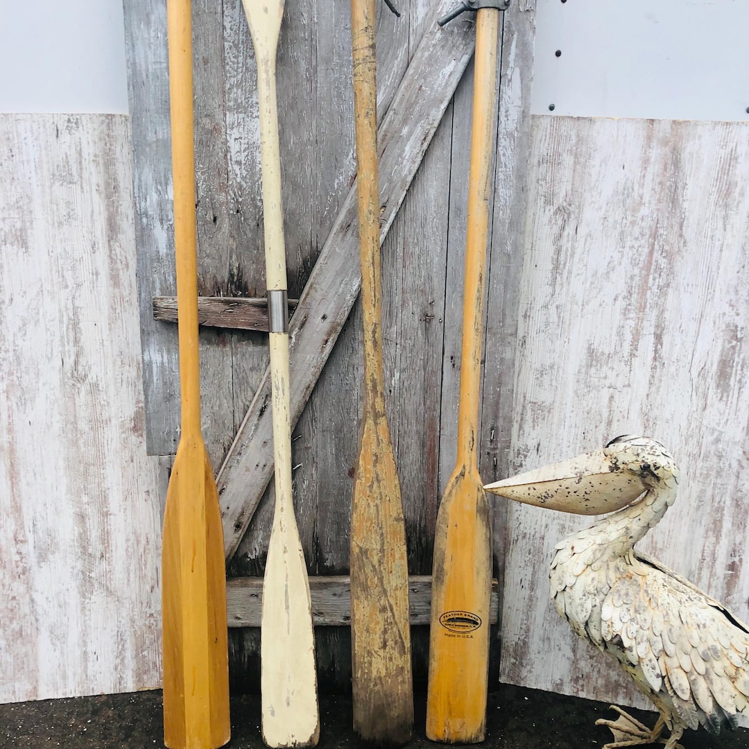 Vintage Wood 77" Feather Brand Canoe Paddle OR 84" Natural Wooden Boat ...
