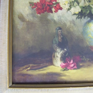 Louis Jambor Snapdragon Print Asian Pottery Garden Flowers Gold Grooved ...