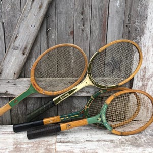 Wood Tennis Racket Wilson Stan Smith Pancho Gonzales Slazenger Dynamic ...