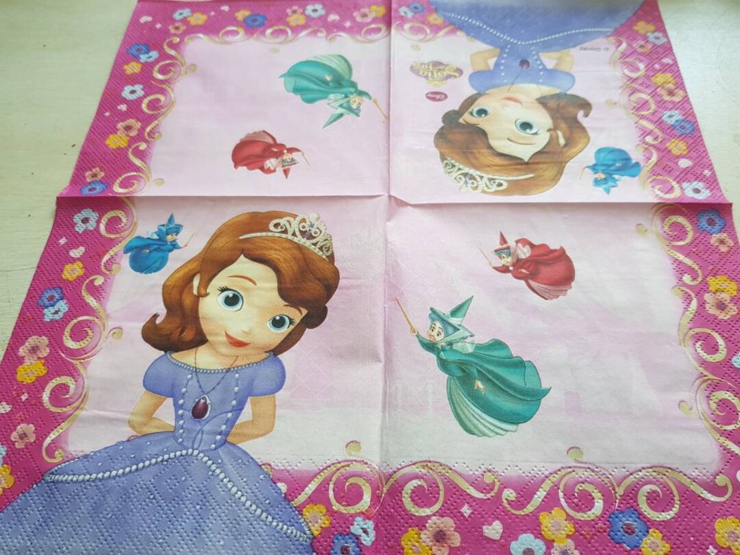 4 Paper Napkins Sofia the First, 4843, Party Supplies, Decoupage Tissue ...