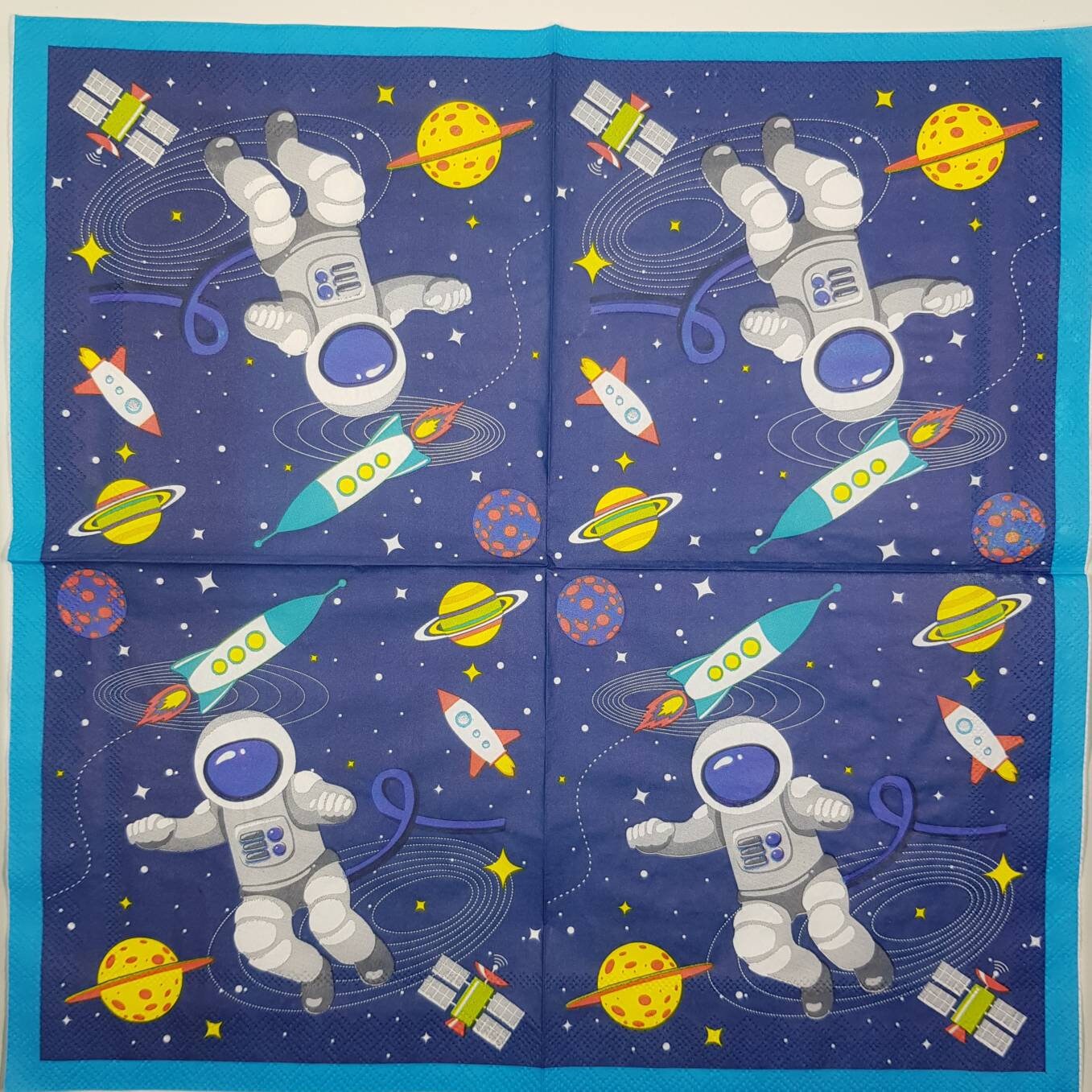 Set of 4 Designer Paper Napkins Space,5064, Planets Decoupage Supplies ...
