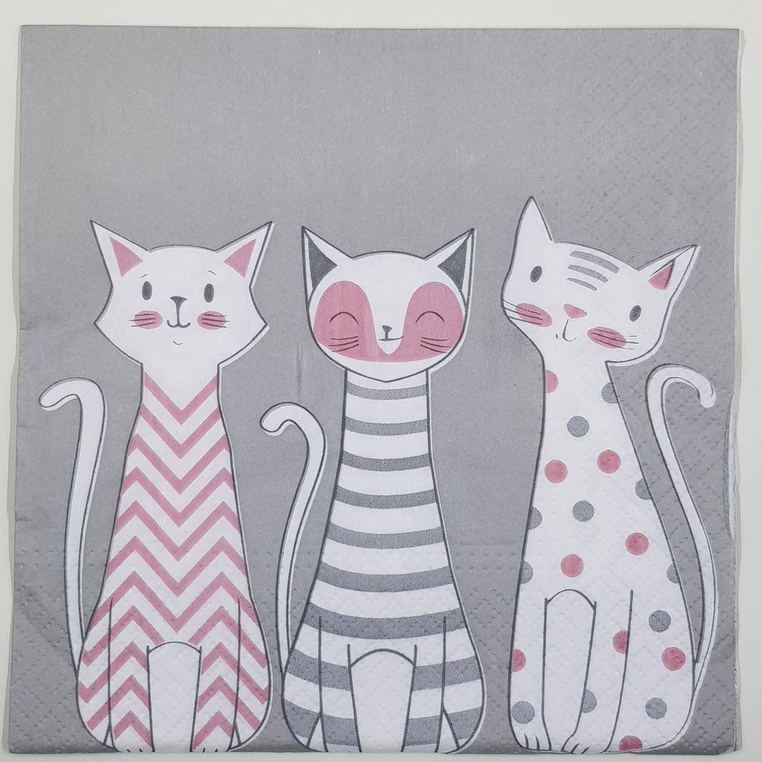 4× Decoupage Paper Napkins Cats,#5056, Baby Cat, Party Supplies, Kitty ...