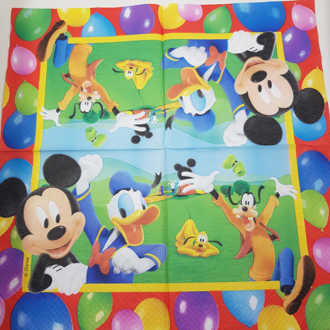 4x Mickey Mouse Clubhouse #4473 Paper Napkins, Cartoon Party Supplies ...