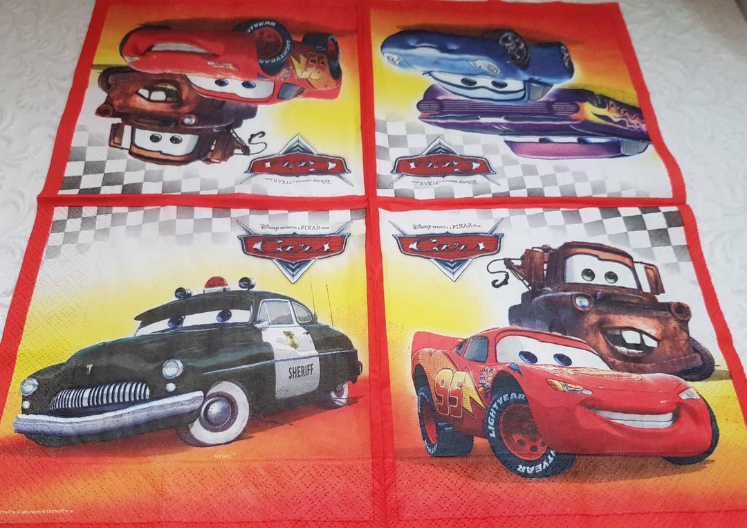 Sport Cars Racing Disney/pixar X4 Paper Napkins #4522 - 3 Ply ...
