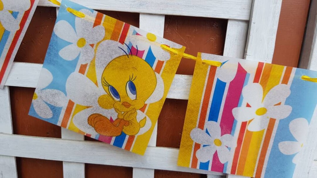 Tweety Floral Banner, Bird Birthday,cute Baby Shower, Party Supplies ...