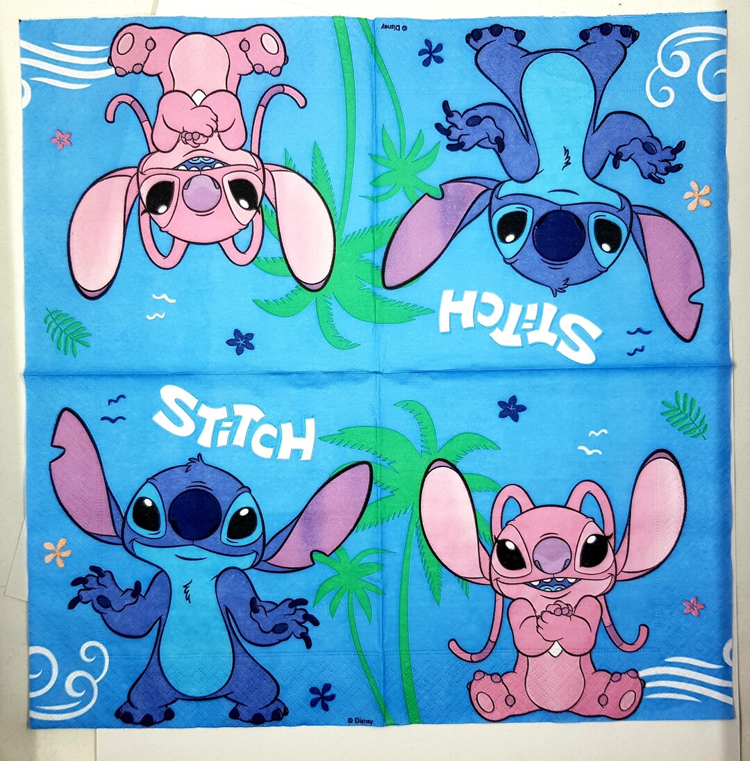 4 Decoupage Paper Napkins Pink Lilo & Stitch, #5090, Craft Supplies ...