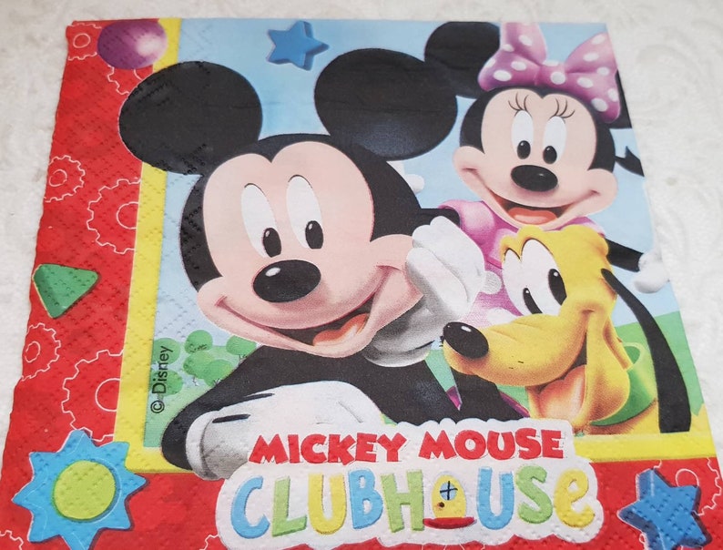 Mickey Mouse Clubhouse 4472 Paper napkins set of 4 2 | Etsy