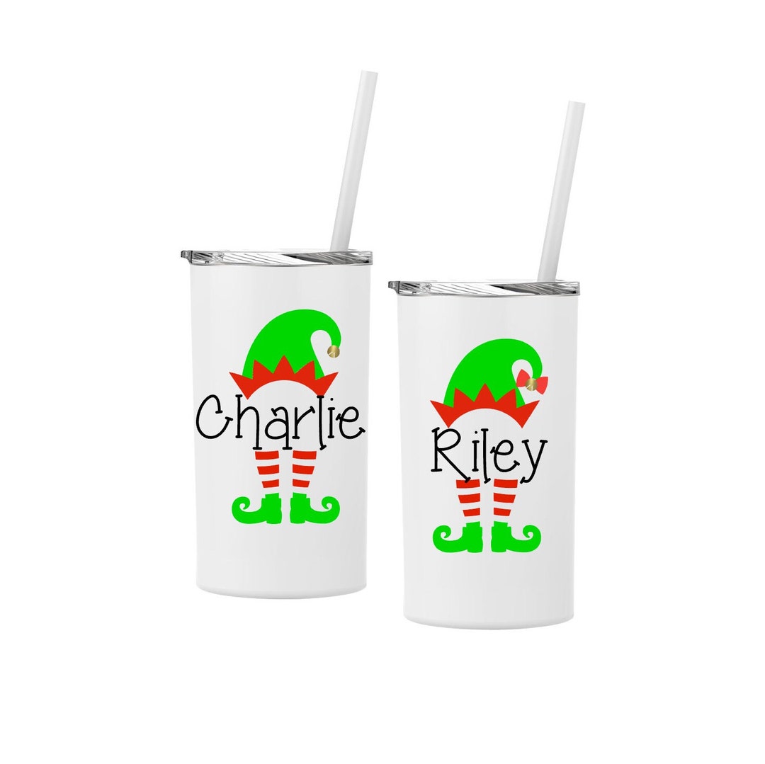 Personalized Kids Christmas Elf Cups, Santa's Helper Cup With Lid and ...
