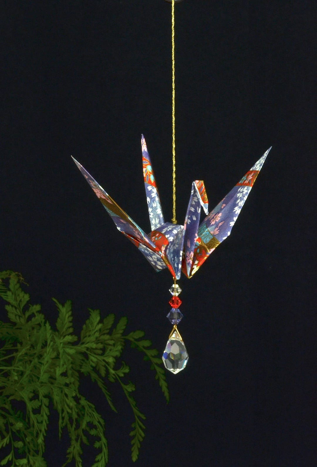 Origami Crane Suncatcher Large Colorful Japanese Paper, Peace Crane ...