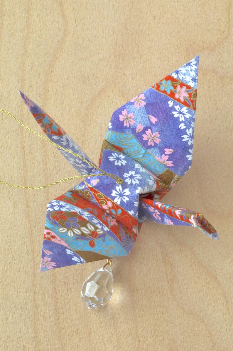 Origami Crane Suncatcher Large Colorful Japanese Paper, Peace Crane ...