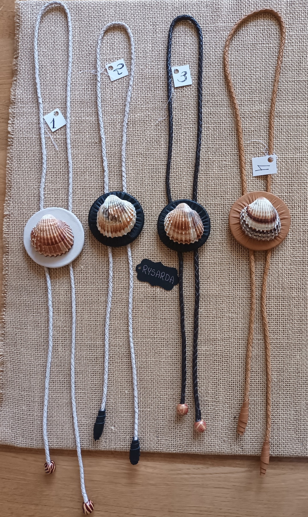 Shell Bolo Tie. Leather Bolo Tie. Sea Shell Necklace Made in Lithuania ...
