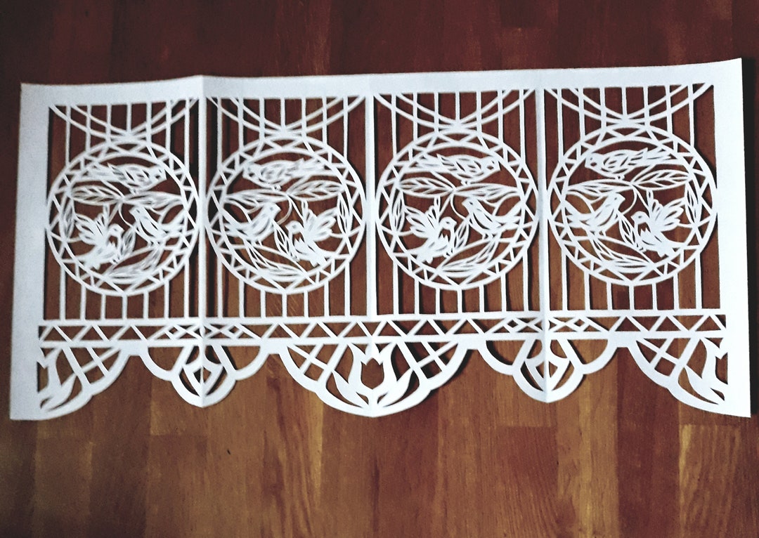Curtain of Paper. Hand Paper Cut Out Art. White Paper Cutting ...