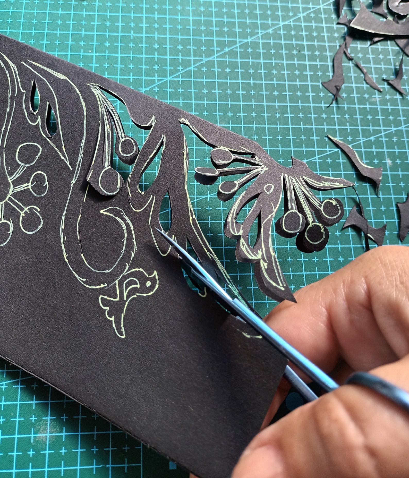 Papercut Art Picture of Paper Original Paper Cut Out Art. Black Paper ...