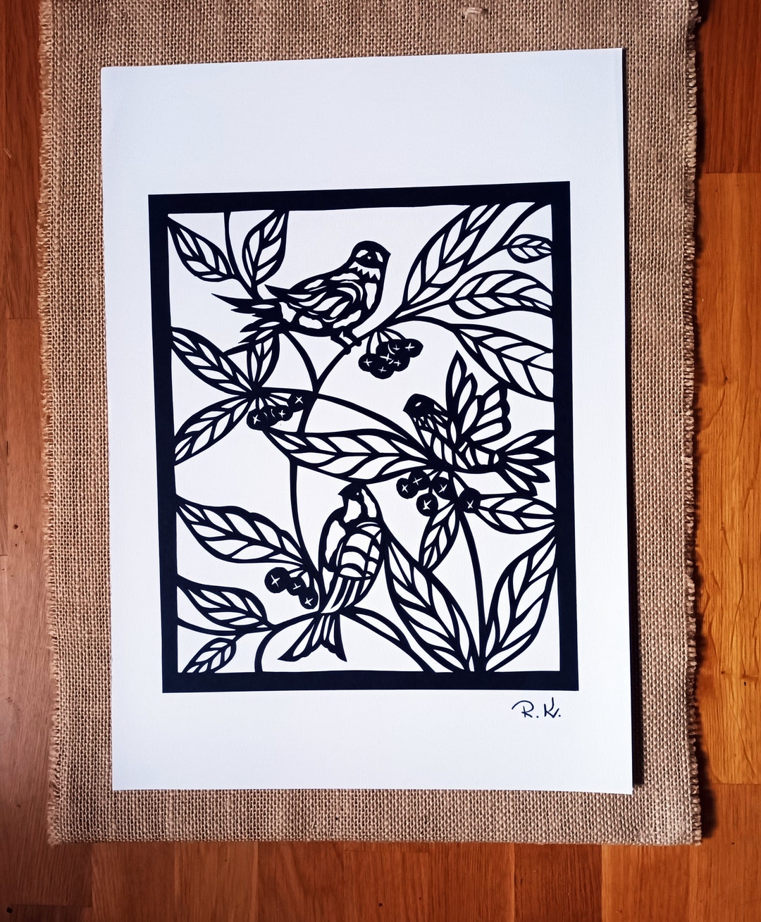 Papercut Art Birds Picture. Original Paper Cut Out Art. - Etsy