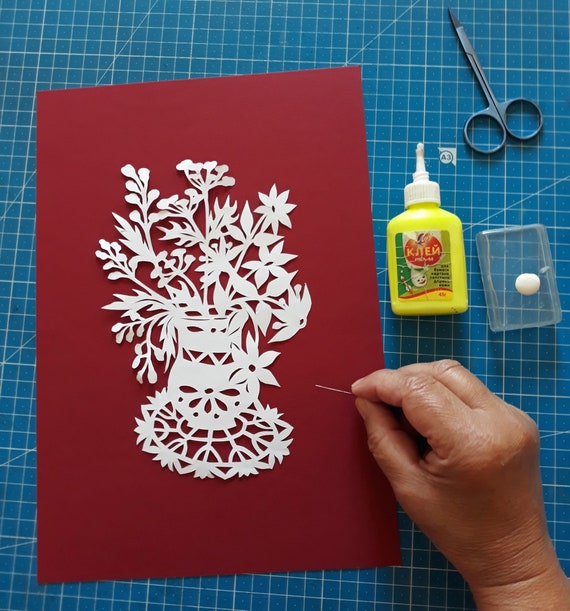 Mixed Media & Collage Lithuania art Paper cut wall decor Unframed ...