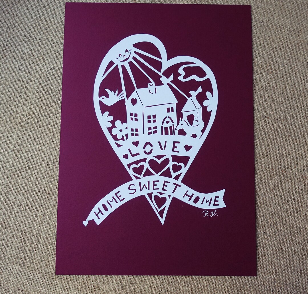 Paper Cut Artwork. Original Paper Cut Picture Home Sweet Home ...