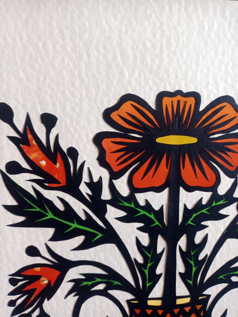 Original Paper Cut Picture. Paper Stained Glass. Hand Paper Cutting Art ...