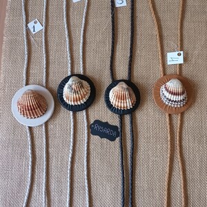 Shell Bolo Tie. Leather Bolo Tie. Sea Shell Necklace Made in Lithuania ...