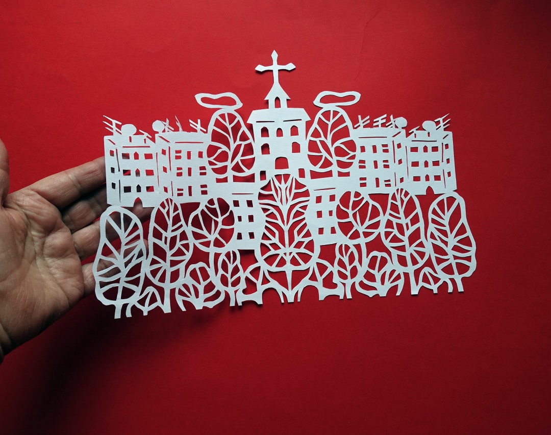 White Paper Cutting. Hand Cut Paper Art Picture. Paper Cutting Decor ...