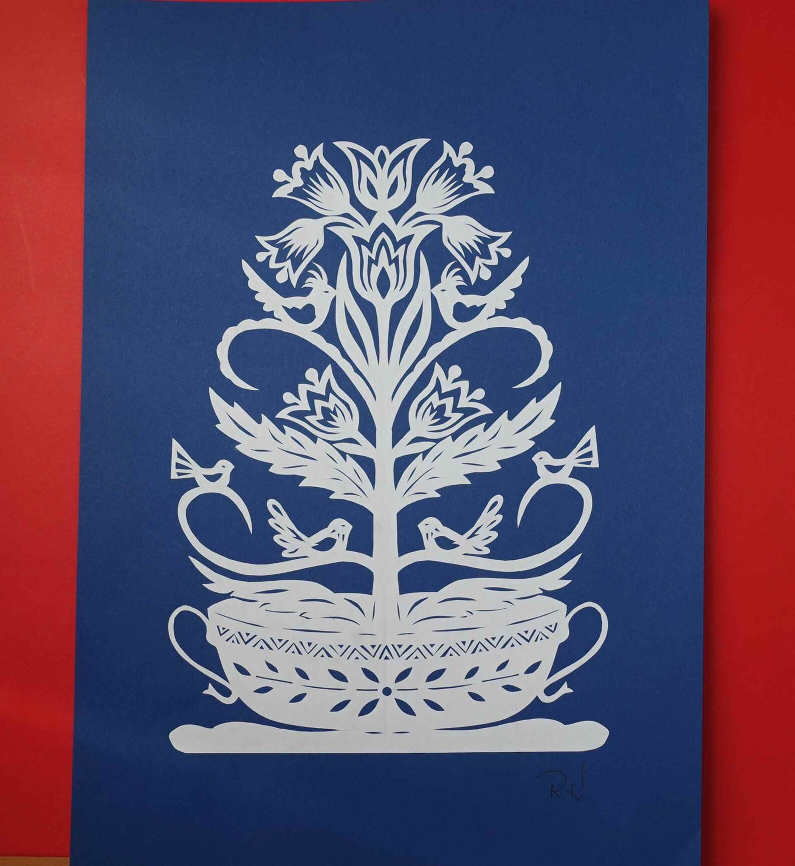 A3 Format Folk Paper Cutting Picture Art Paper Cut Out Art Etsy