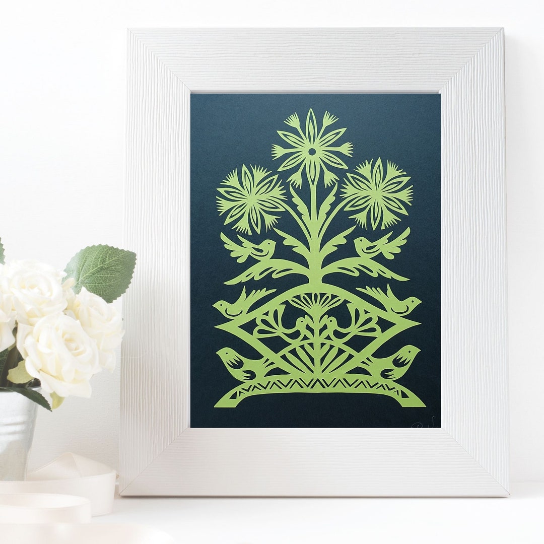 Original Art Work Papercut Art.folk Picture Paper Cut Out Art ...