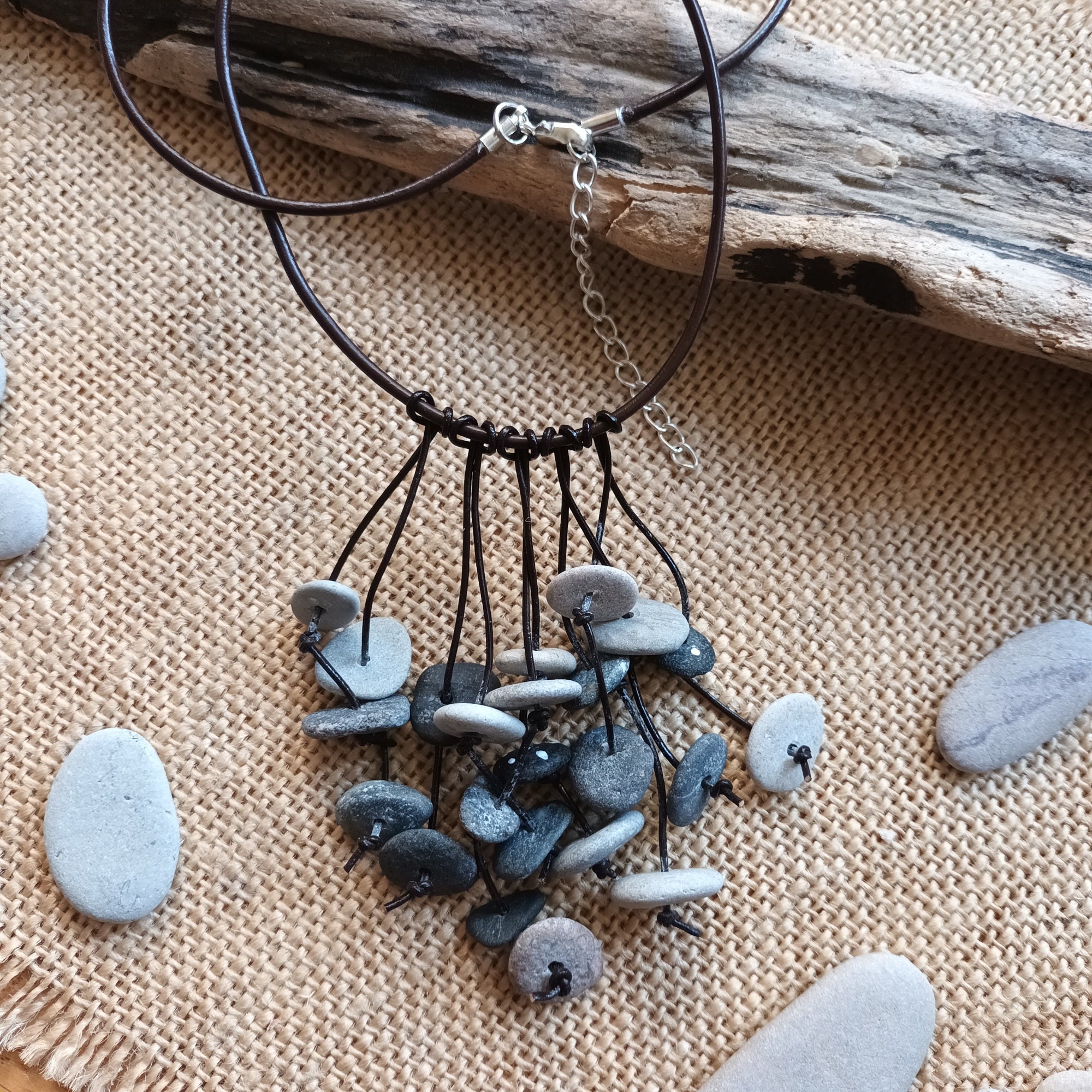 Beach Stone Necklace. Sea Stone Jewelry Made in Lithuania. - Etsy