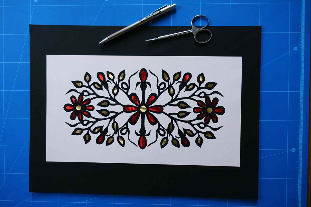 Original Paper Cut Picture Paper Stained Glass. Hand Paper Cutting Art ...
