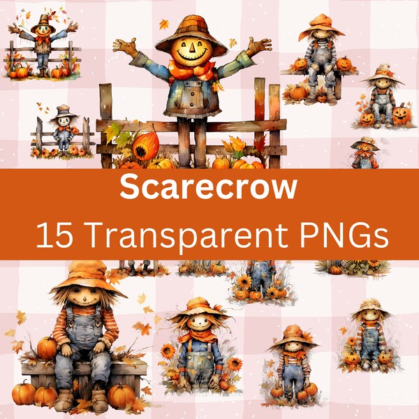 Scarecrow Clipart - Etsy