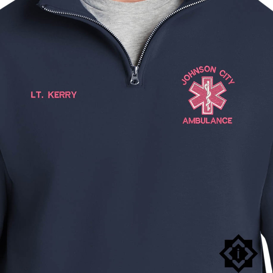 EMT EMS Paramedic Custom Quarter Zip Embroidered Sweatshirt, Fire ...