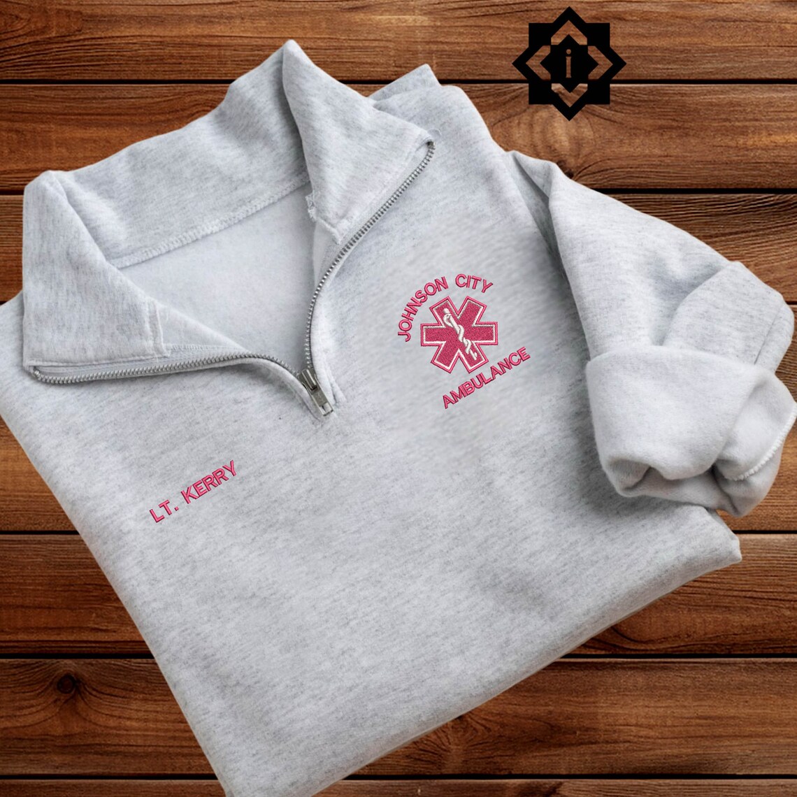 EMT EMS Paramedic Custom Quarter Zip Embroidered Sweatshirt, Fire ...