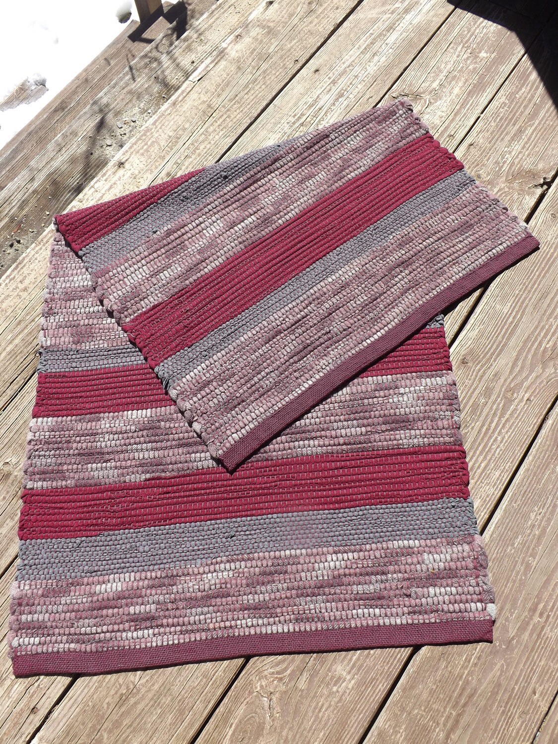 Handwoven Wool Rag Rug/runner, 27 Inches Wide X 4-1/2 Feet Long, Made ...