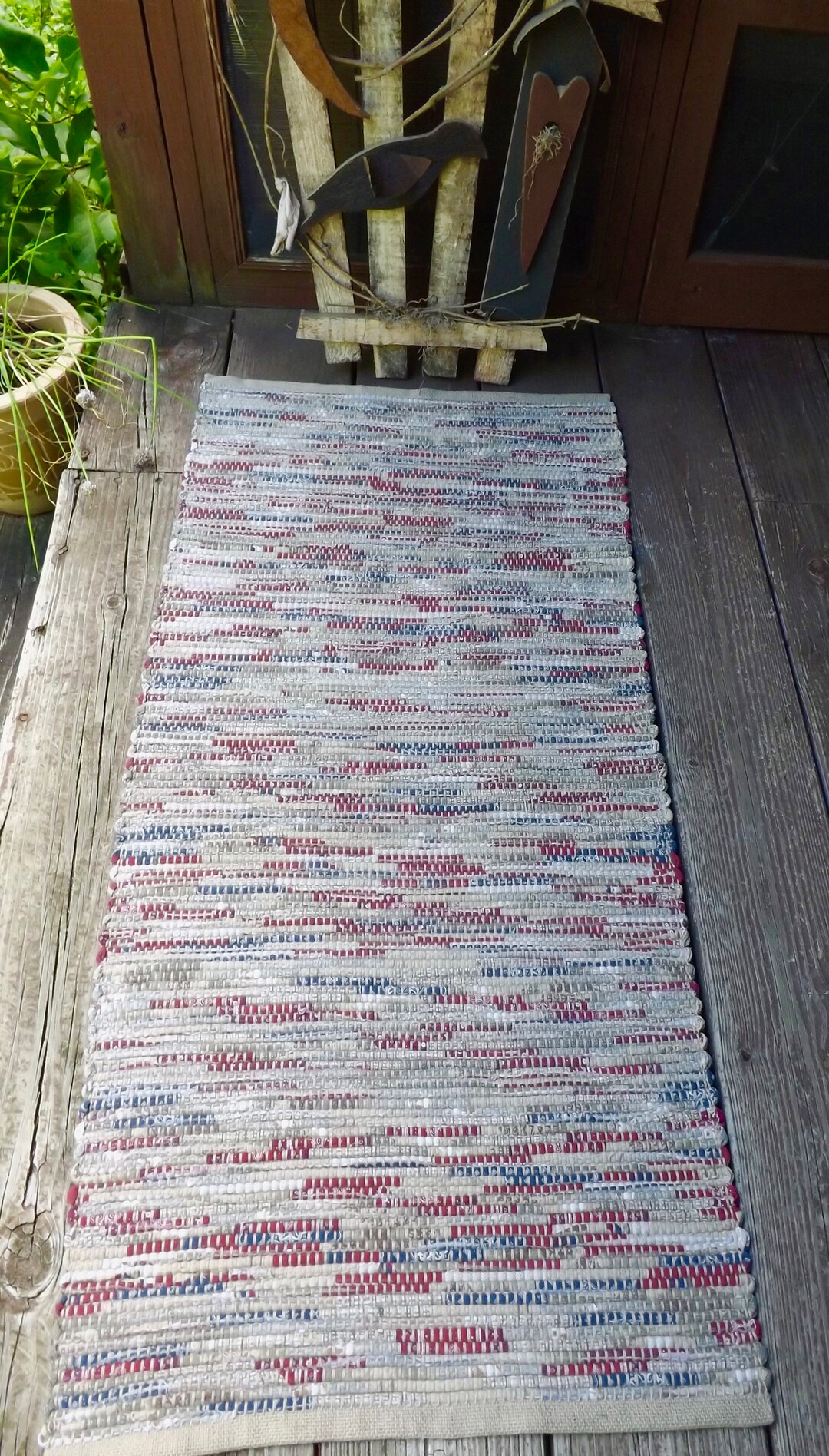 Handwoven Cotton Rag Rug/runner, 24" X 52-1/2", Made in the USA, Free ...