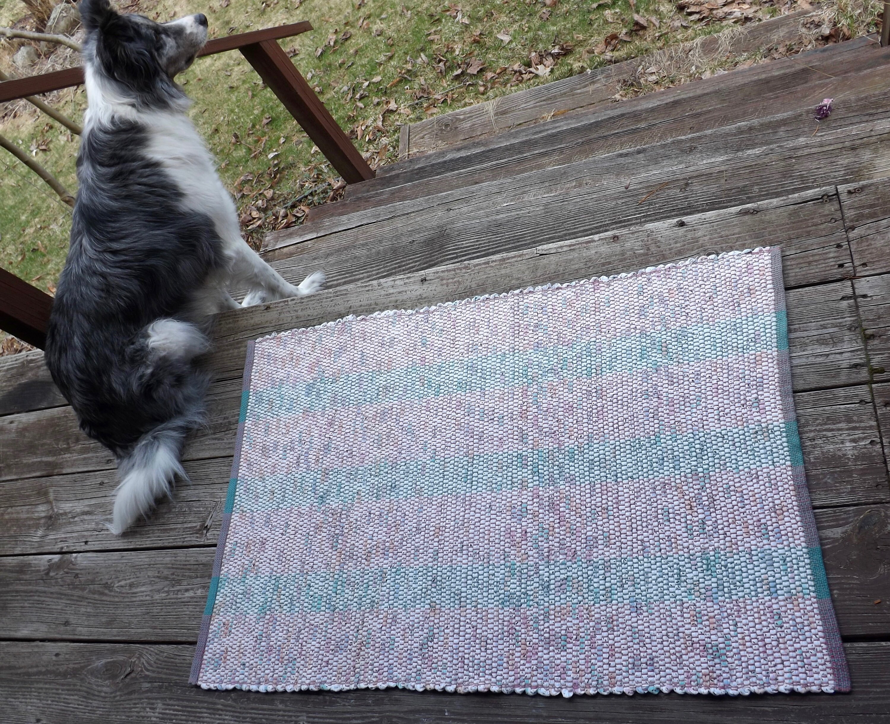 Handwoven Cotton Rag Rug in Soft Rose & Jade Colors 30 - Etsy