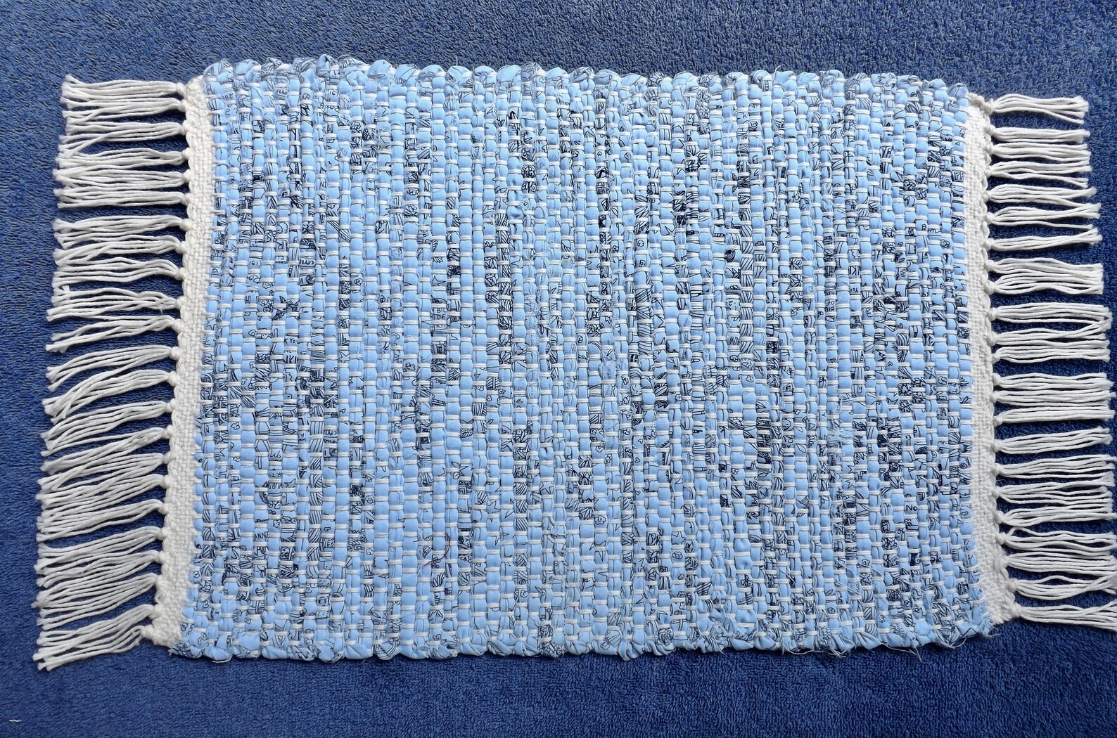 Handwoven Rag Placemat in Blues - Etsy