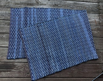 Handwoven Blue Denim Rag Rug, 20.5" X 39", Made in the USA, Free ...