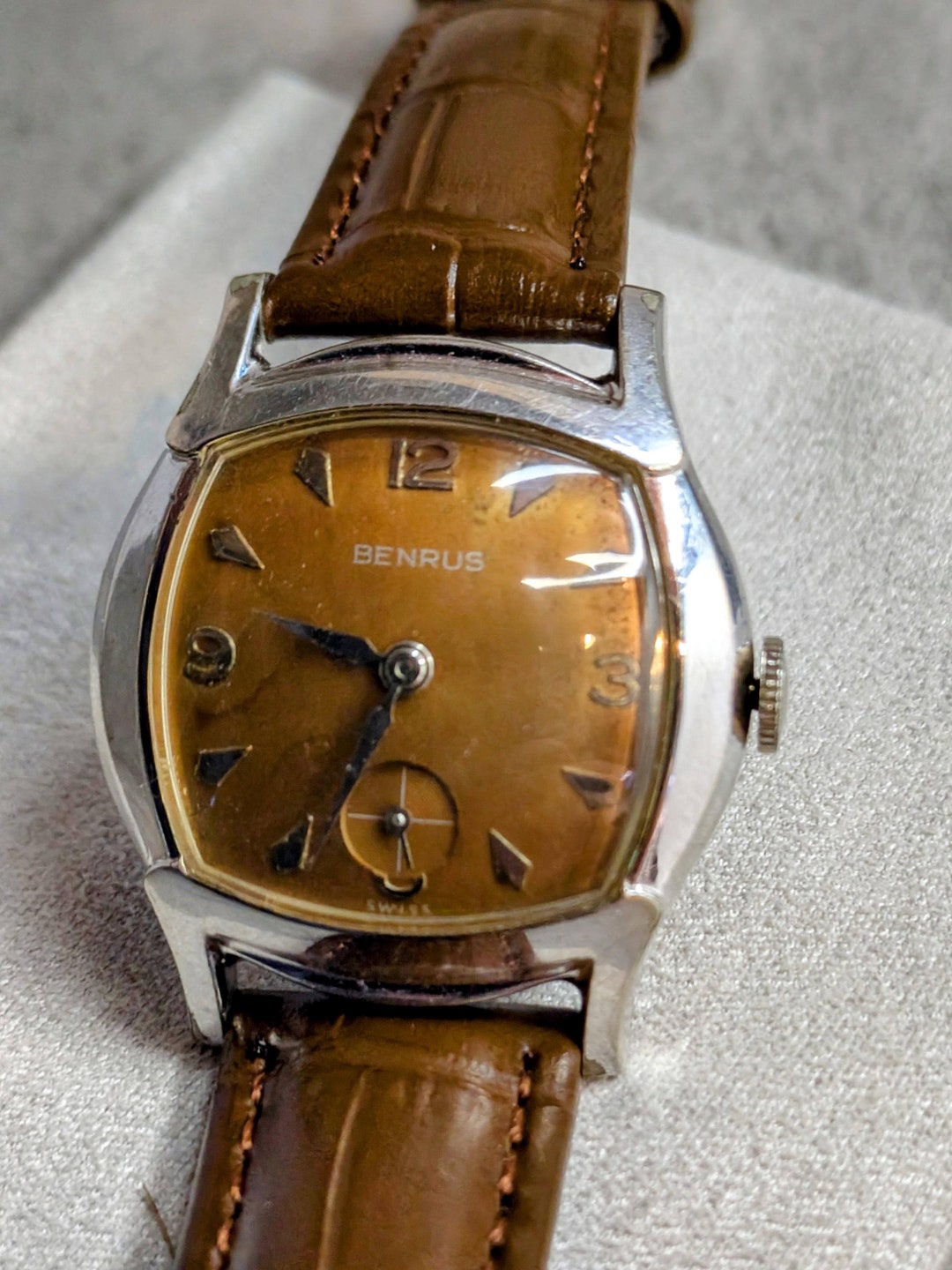 Vintage 1950's Benrus Swiss Tank Watch. Just Serviced-running and ...