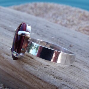 Purple Paua Shell Set in Sterling Silver Ring, Handcrafted Sterling ...