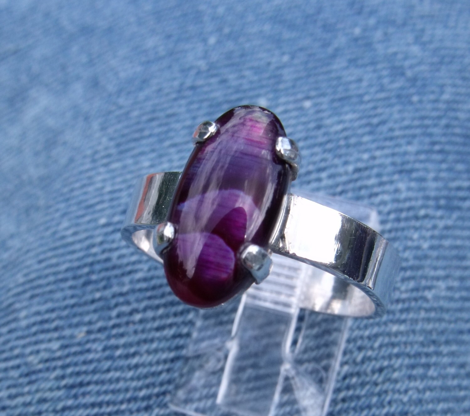 Purple Paua Shell Set in Sterling Silver Ring, Handcrafted Sterling ...