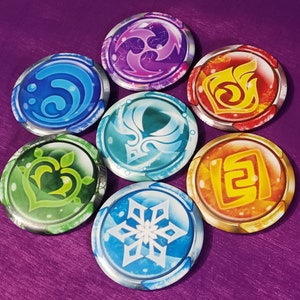 Genshin Impact Vision Buttons / Pyro Cryo Anemo Dendro Hydro Electro ...