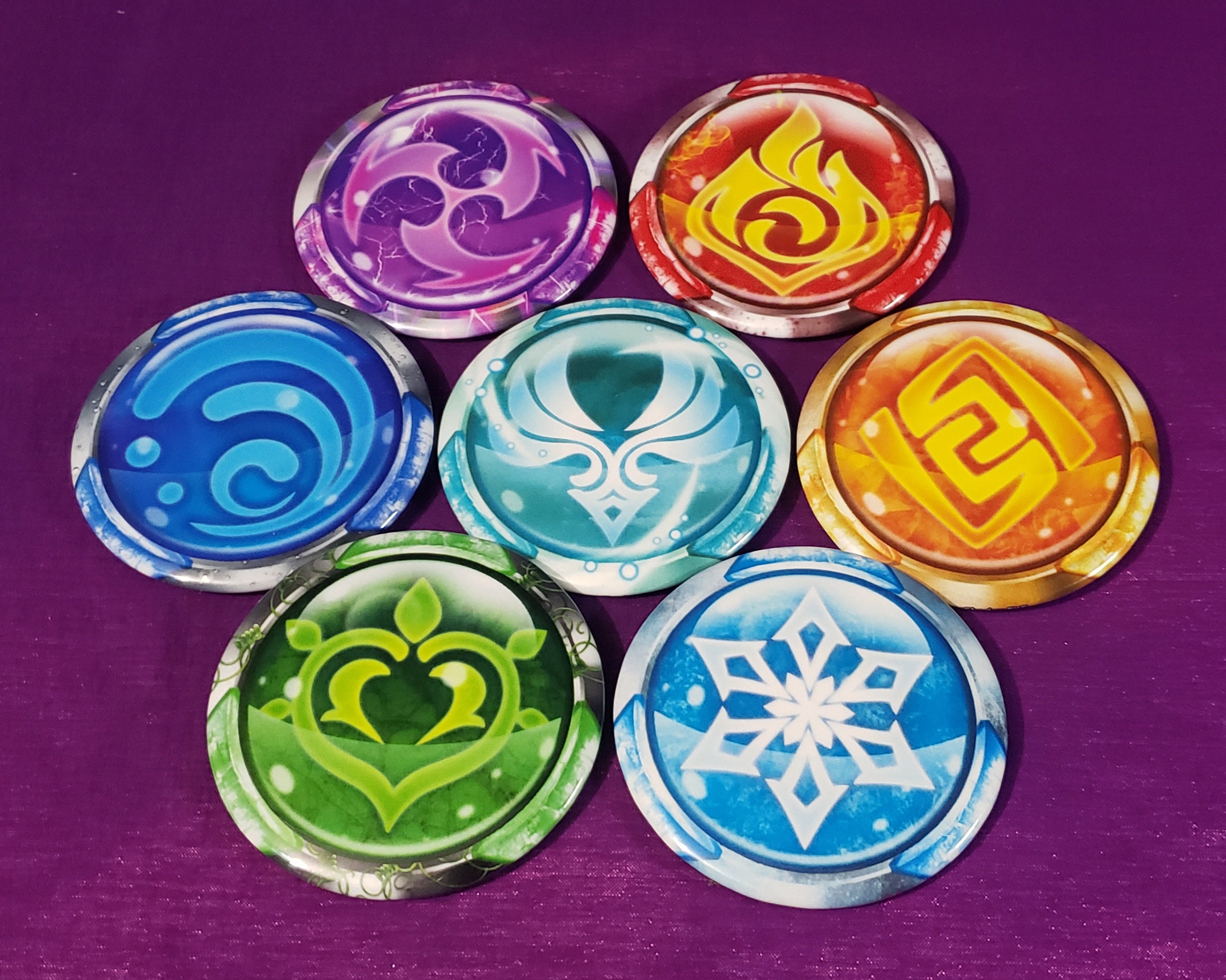 Genshin Impact Vision Buttons Pyro Cryo Anemo Dendro Hydro Electro Geo ...