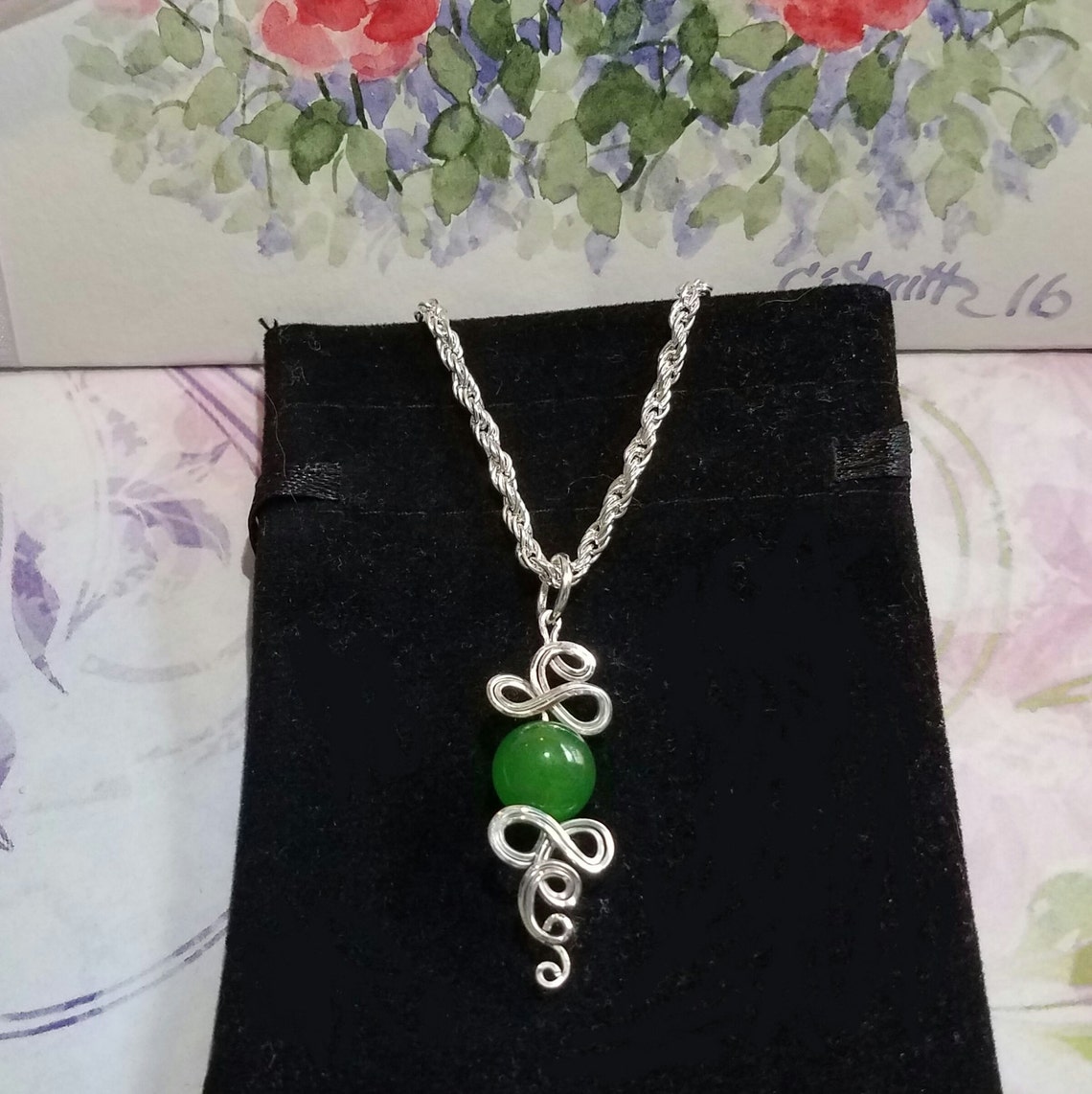 Green Jade Pendant. Celtic Knot Pendant. Green Jade Necklace. | Etsy