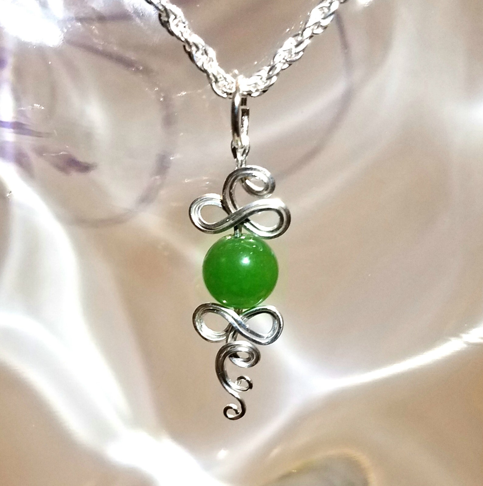 Green Jade Pendant. Celtic Knot Pendant. Green Jade Necklace. | Etsy