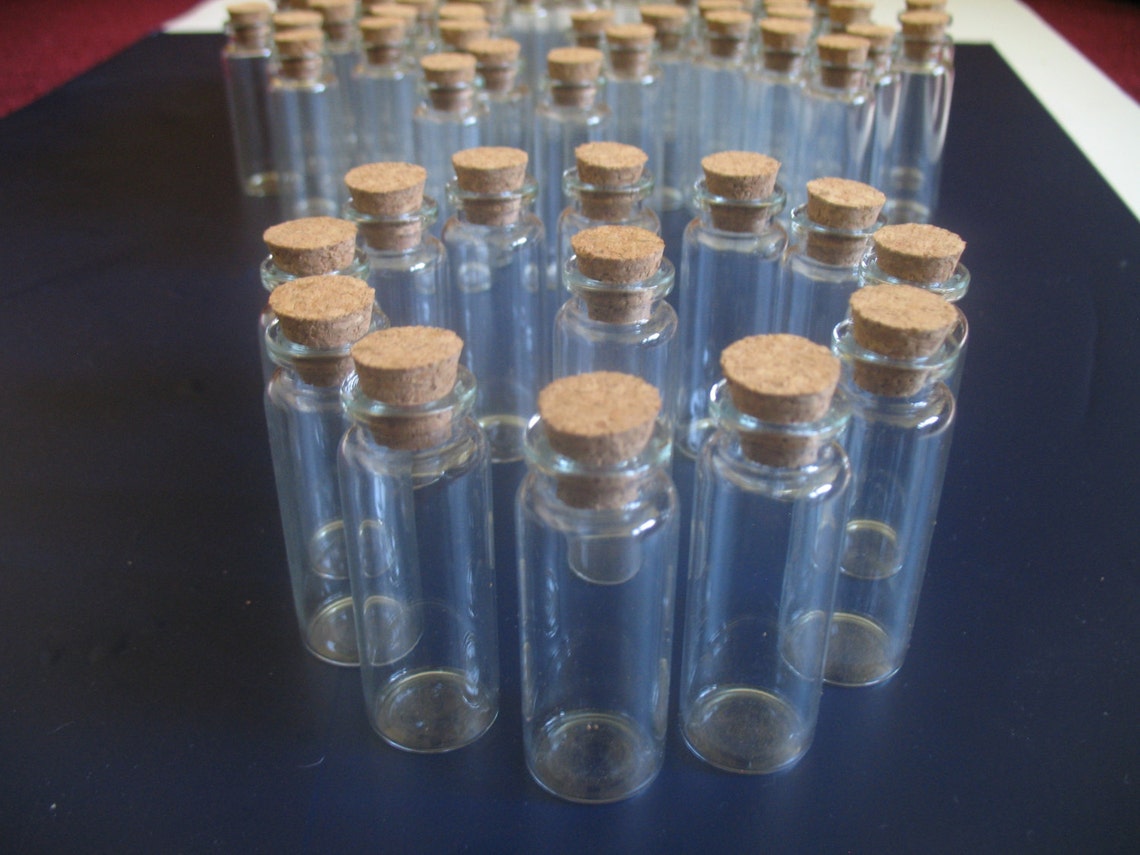50 11ml Bitty Bottles. Small Corked Glass Vials. Miniature | Etsy