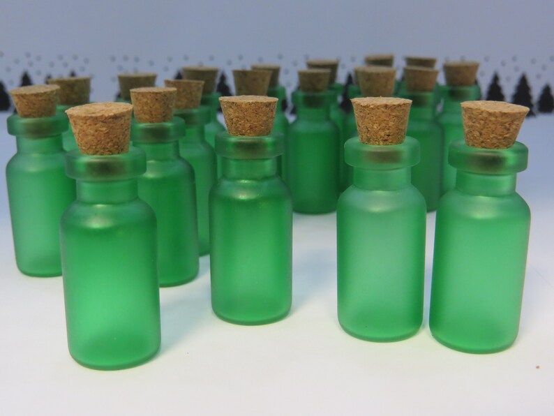 50 Miniature Colored Glass Bottles. Green 2ml Bottles. Glass - Etsy