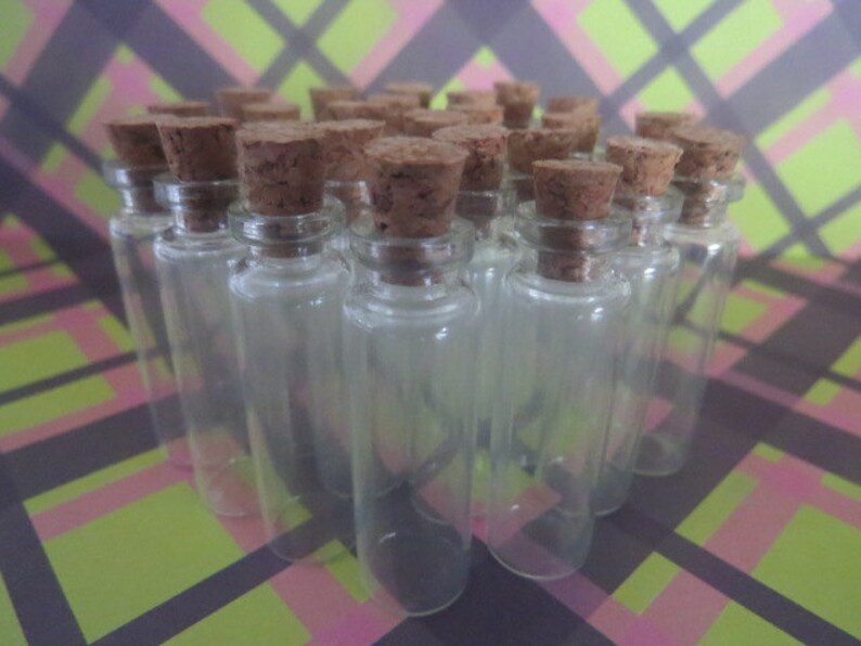 100 2.3ml Jars. Small Glass Bottles With Corks. Bitty Bottles. Mini ...