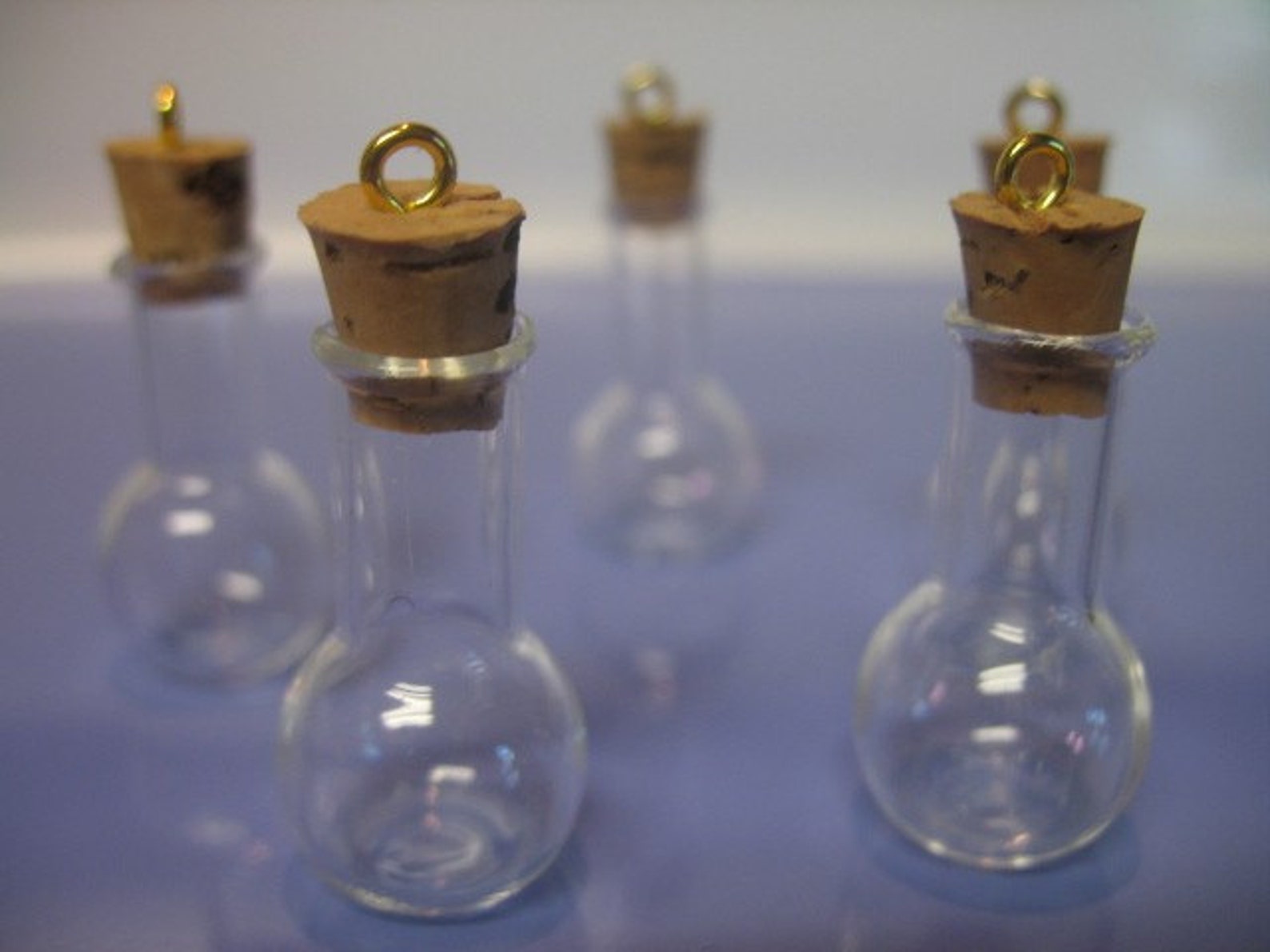 10 Flat Flask Vials. Flat and Rounded Bottles With Corks. - Etsy