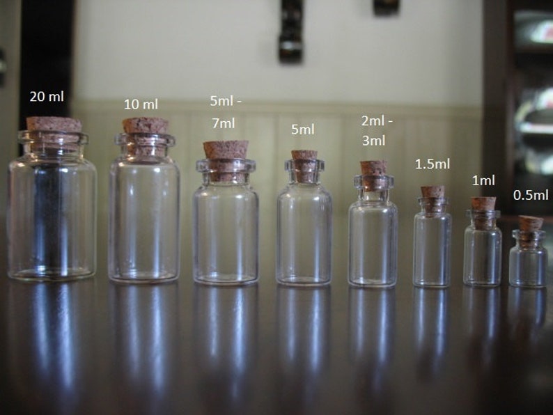 10 20ml Bottles With Corks. Small Glass Jars. Glass Vials With - Etsy