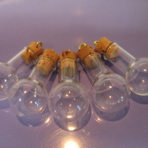 10 Round Flask Vials. Rounded Flask Shaped Bottles. Small Glass Bottles ...