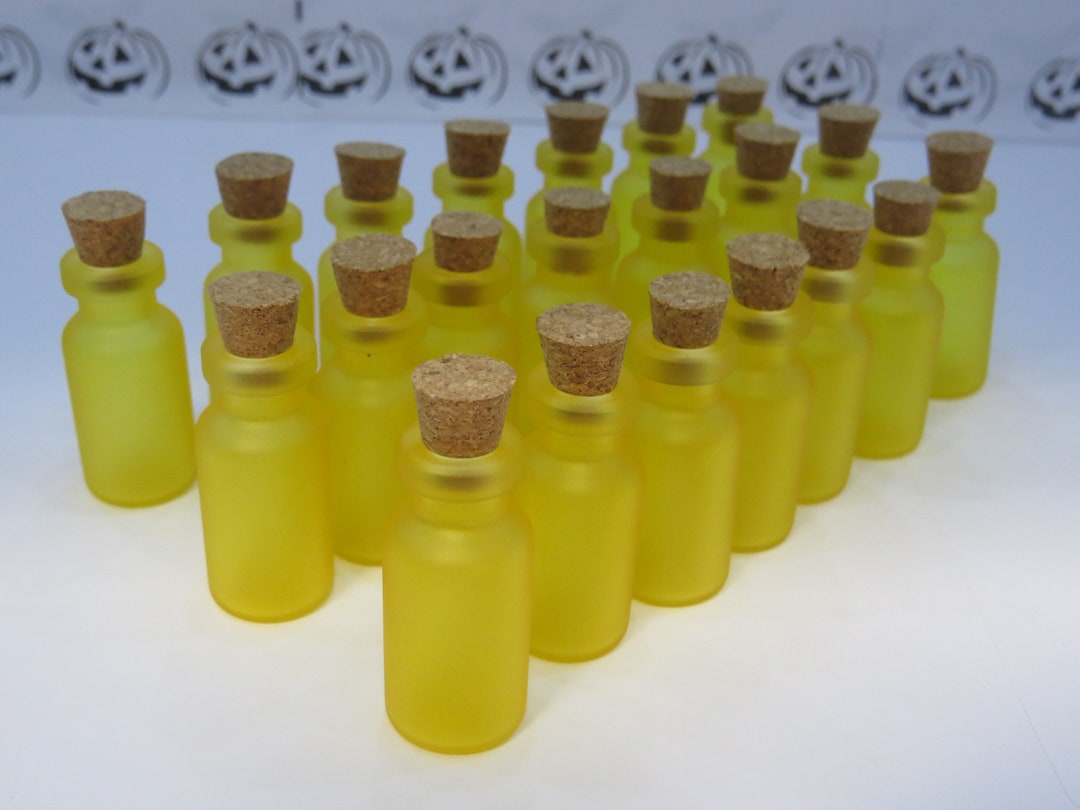 100 Colored Glass Vials. Yellow 2ml Bottles. Tiny Glass Bottles. Mini ...